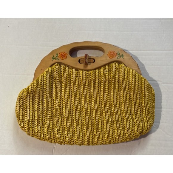 None | Bags | Vintage 7s Wooden Handles Bermuda Retro Hobo Clutch Purse ...